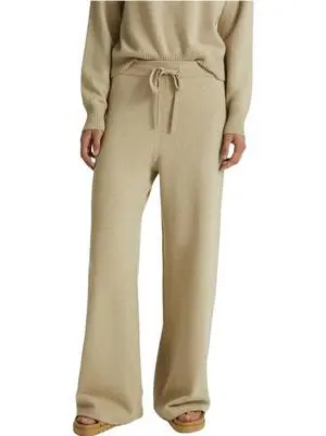 YVES SALOMON Knitted Wide-leg Trousers - Beige