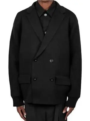 Sacai Long-sleeved Double-breasted Jacket - Black