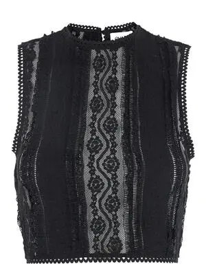 Charo Ruiz Ibiza Sleeveless Lace Blouse - Black