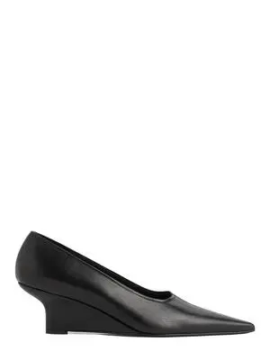 TOTEME 55mm Pointed-toe Leather Wedge Pumps - Black