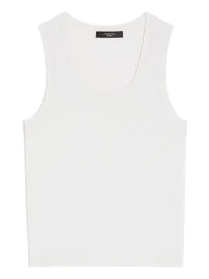 Max Mara Sleeveless Stretch Viscose Top - Wool White