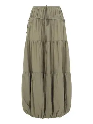 Co Name Elastic Waist Midi Skirt - Gray