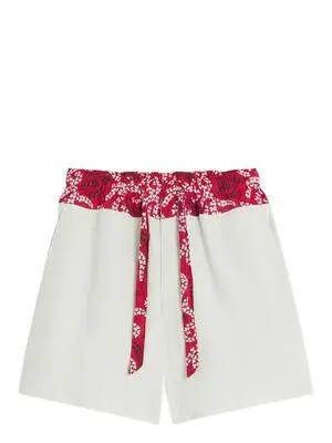 LANVIN Floral-printed Drawstring Shorts - Red