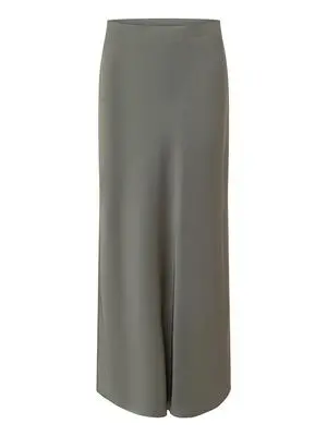 Brunello Cucinelli Brunello Cucinelli Satin Cady Maxi Skirt With Side Slits Olive