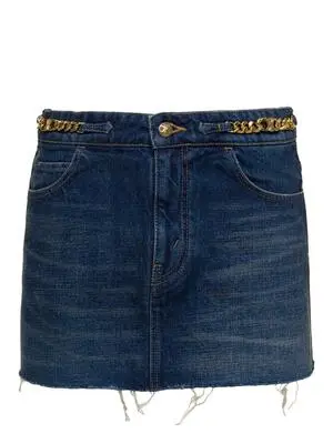 CELINE Celine Mini Skirt In Dark Union Wash Denim
