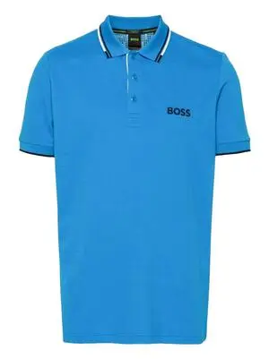 Hugo Boss Logo-embroidered Polo Shirt - Blue