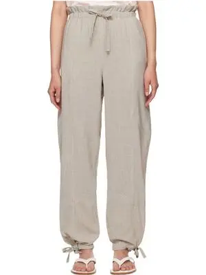 GANNI Loose Fit Drawstring Trousers - Camel
