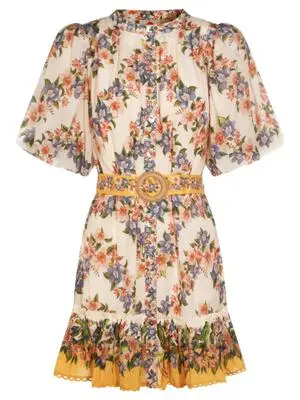 Farm Rio Farm Rio Hilo Stripes Sand Floral Mini Dress No