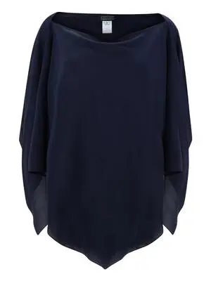 GIANLUCA CAPANNOLO Cape Design Satin Blouse - Black