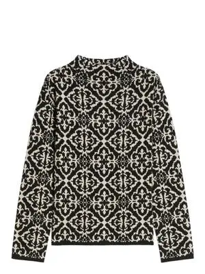 Max Mara Wool And Cashmere Jacquard Knit Sweater - Black