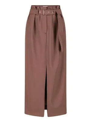 Dries Van Noten Belted Maxi Skirt - Brown