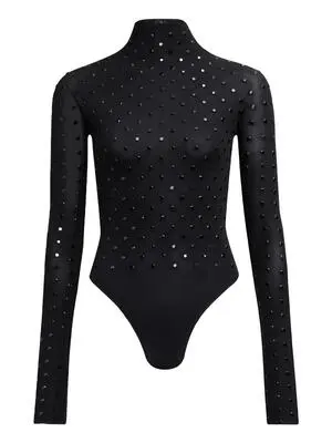 Alaïa Rhinestone High-neck Bodysuit - Black
