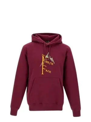 The North Face Printed Logo Drawstring Hoodie - Red