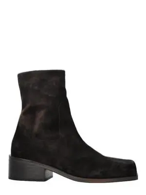 Marsèll Square-toed Zip-up Suede Ankle Boots - Black