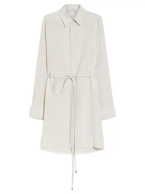 Sportmax Oversized Belted Long-sleeve Dress - Silver