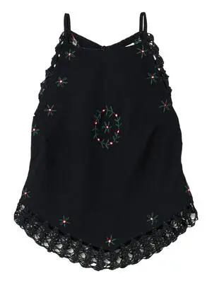Rixo Ayanna Embroidered Sleeveless Top - Black