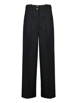 Moncler Pleat-detailed Wide-leg Trousers - Black