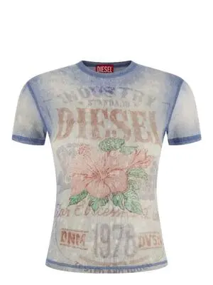 DIESEL® Diesel Sheer Printed T-Shirt Light Blue
