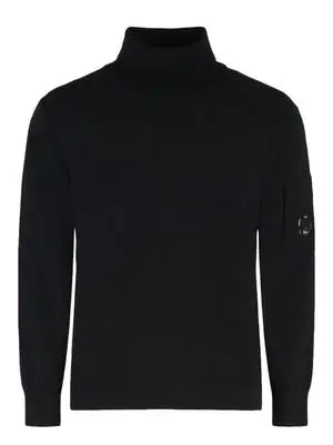 C.P. COMPANY Extrafine Half Zip Jumper - Black