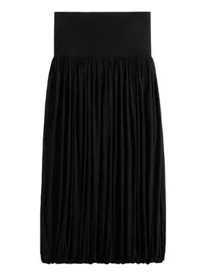 TOTEME Soft Gathered Midi Skirt - Ebony