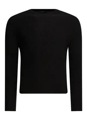 Rick Owens Virgin Wool Crewneck Sweater - Black