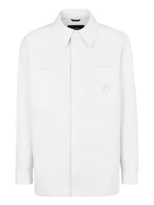 Fendi Logo Embroidered Collared Jacket - White