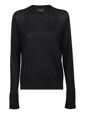 Emporio Armani Logo Embroidered Pullover - Black