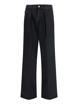 HAIKURE Pleated Wide Leg Jeans - Black