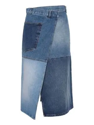 Philosophy Di Lorenzo Serafini Patchwork Denim Wrap Skirt - Blue