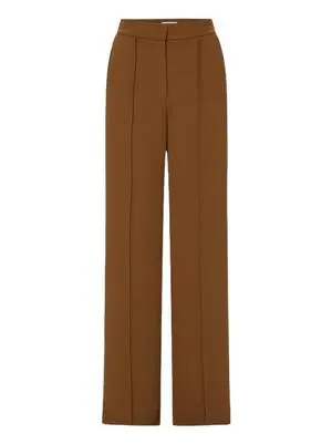 Veronica Beard High-waisted Wide-leg Trousers - Dark Ochre