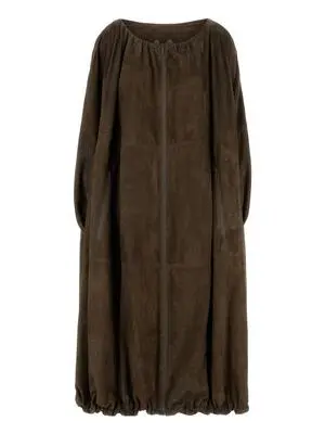 FERRAGAMO Leather Overcoat - Brown