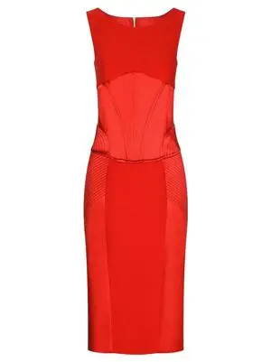 Dolce & Gabbana Satin Cady Calf-length Dress - Red