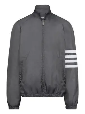Thom Browne Thom Browne Zip-Up Jacket With Four-Bar Stripe Detail Dark Gray
