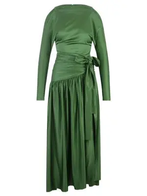 Rabanne Gathered Bow Gown - Green