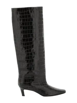 TOTEME Embossed Knee-high Boots - Black