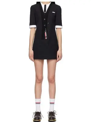 Thom Browne Striped Mini Dress - Black