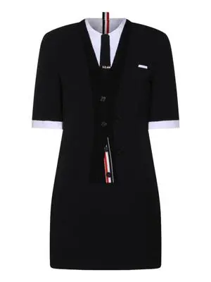 Thom Browne Striped Mini Dress - Black