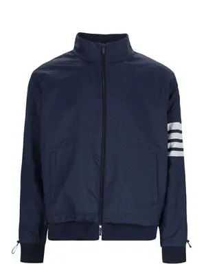 Thom Browne Zip-up 4-bar Striped Ripstop Jacket - Blue