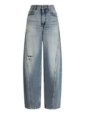 Dolce & Gabbana Wide Leg Distressed Jeans - Gray