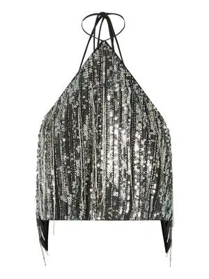 PINKO Pinko Sequinned Open-Back Halter Top