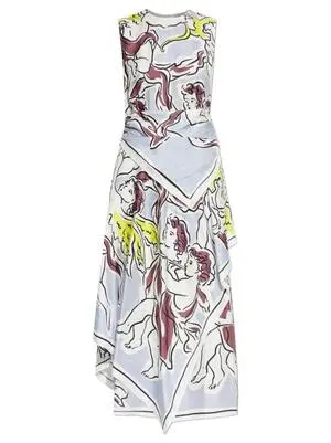 Tory Burch Tory Burch Sleeveless Patterned Print Asymmetrical Dress No