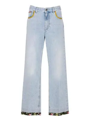 Valentino Garavani Valentino Belt Loop Jeans Light Blue