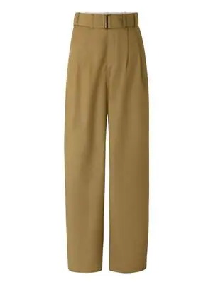 Soeur Belted Pleated Trousers - Brown