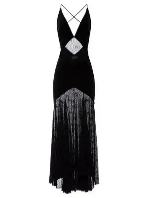 Elisabetta Franchi Sheer Tulle Maxi Dress - Black