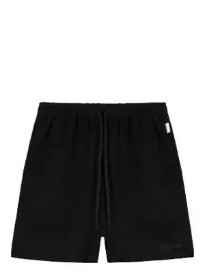 REPRESENT Waffle Shorts With Tonal Embroidered Logo - Black