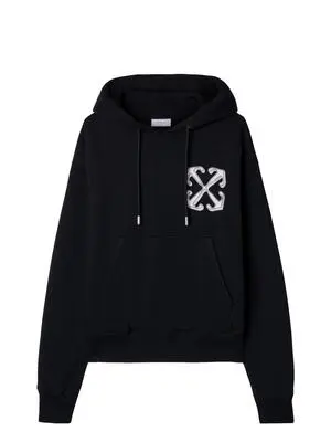 Off-White Dragon Printed Drawstring Hoodie - Carbon Black