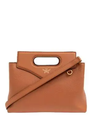 Mcm Logo Printed Shoulder Bag - Brown