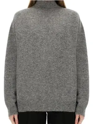 ALYSI High-neck Knitted Jumper - Gray