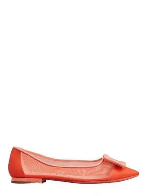 ROGER VIVIER Gommettine Ballerinas In Mesh Fabric - Red