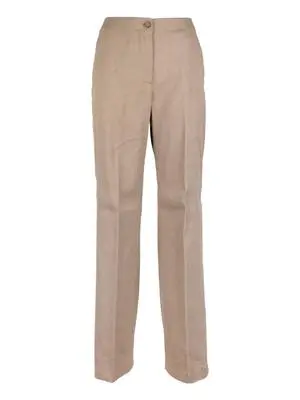 Seventy Elasticated-waist Pressed-crease Trousers - Nude